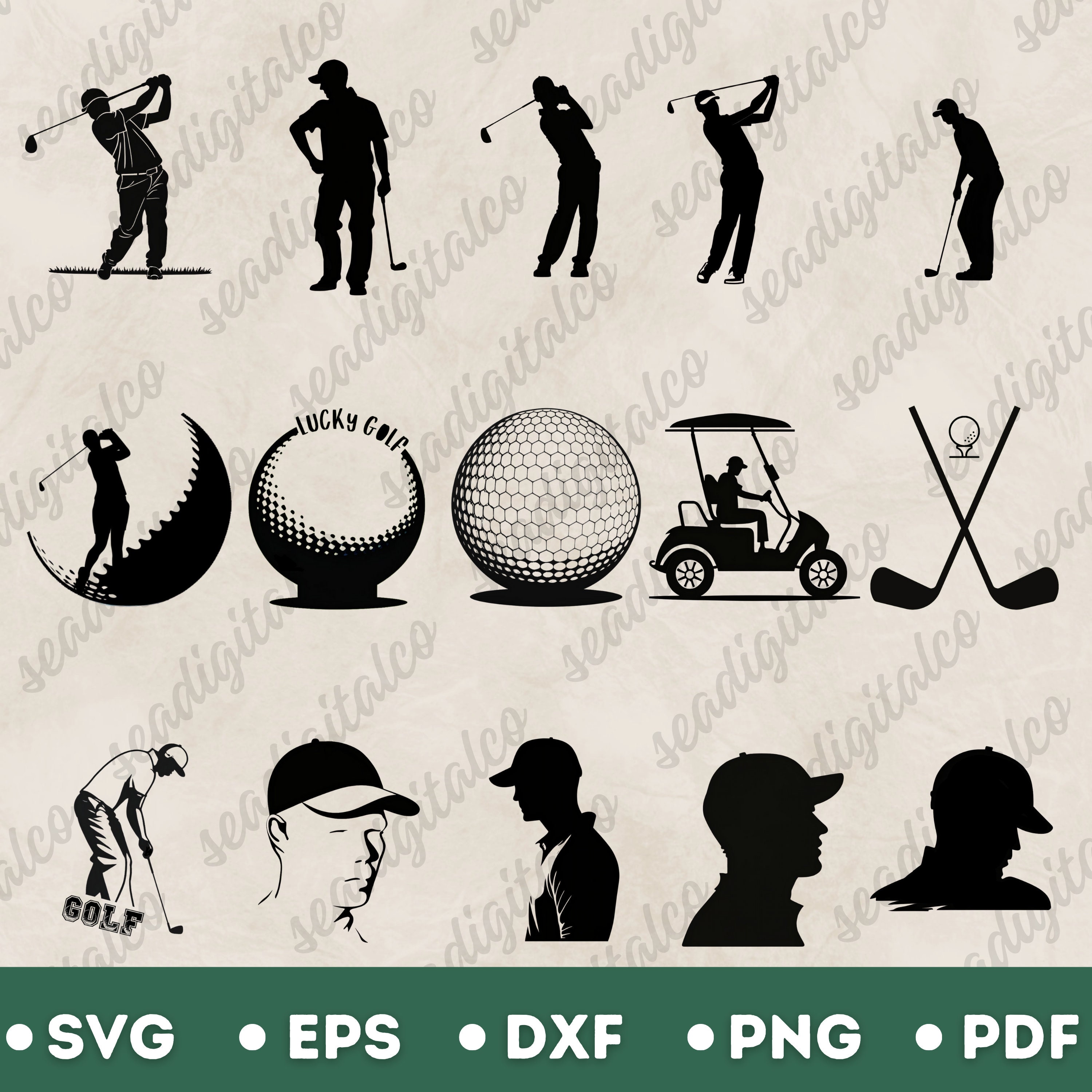 Golf Svg Bundle, Golfer Svg, Golfing SVG, Golf Ball Svg, Golf Club Svg ...