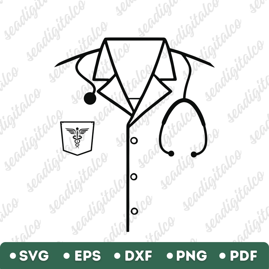 Doctor Coat SVG, Doctor Outfit SVG, Lab Coat Clipart, Doctor Jacket Svg ...