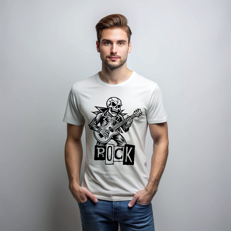Guitarist Skeleton SVG, Rock and Roll Svg, Guitar Svg, Punk Rock Svg ...