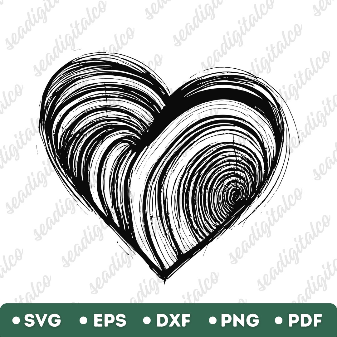Abstract Heart SVG, Simple Heart Design Svg, Heart Svg, Scribble Heart ...