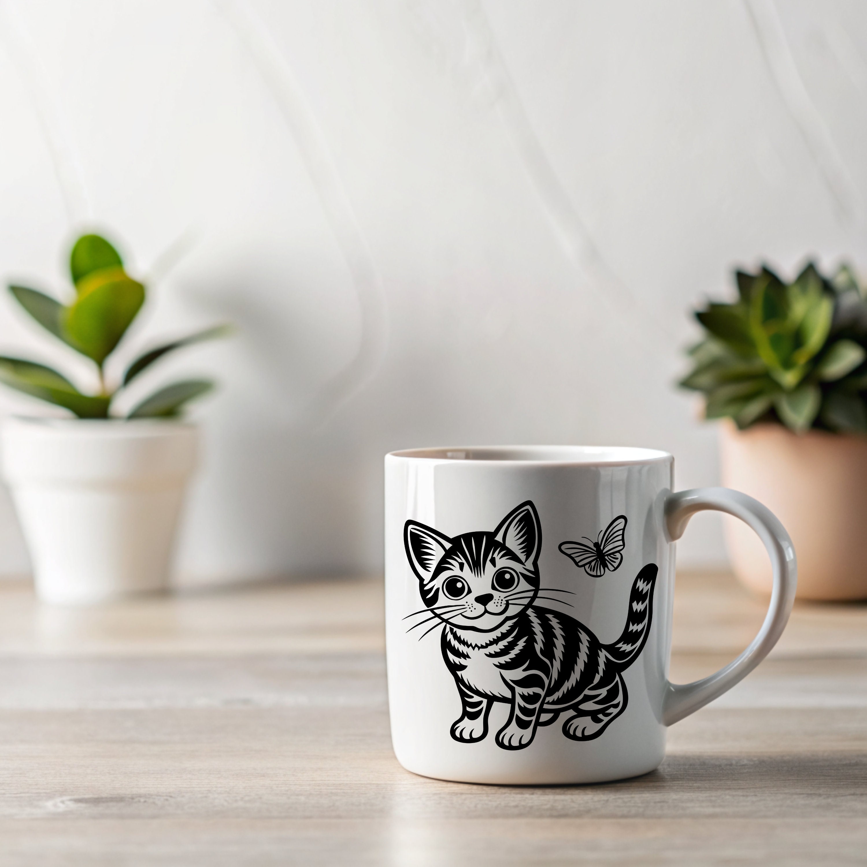 Kitten Svg, Cute Cat Svg, Baby Cat Svg, Butterfly Cat Clip Art, Cat ...