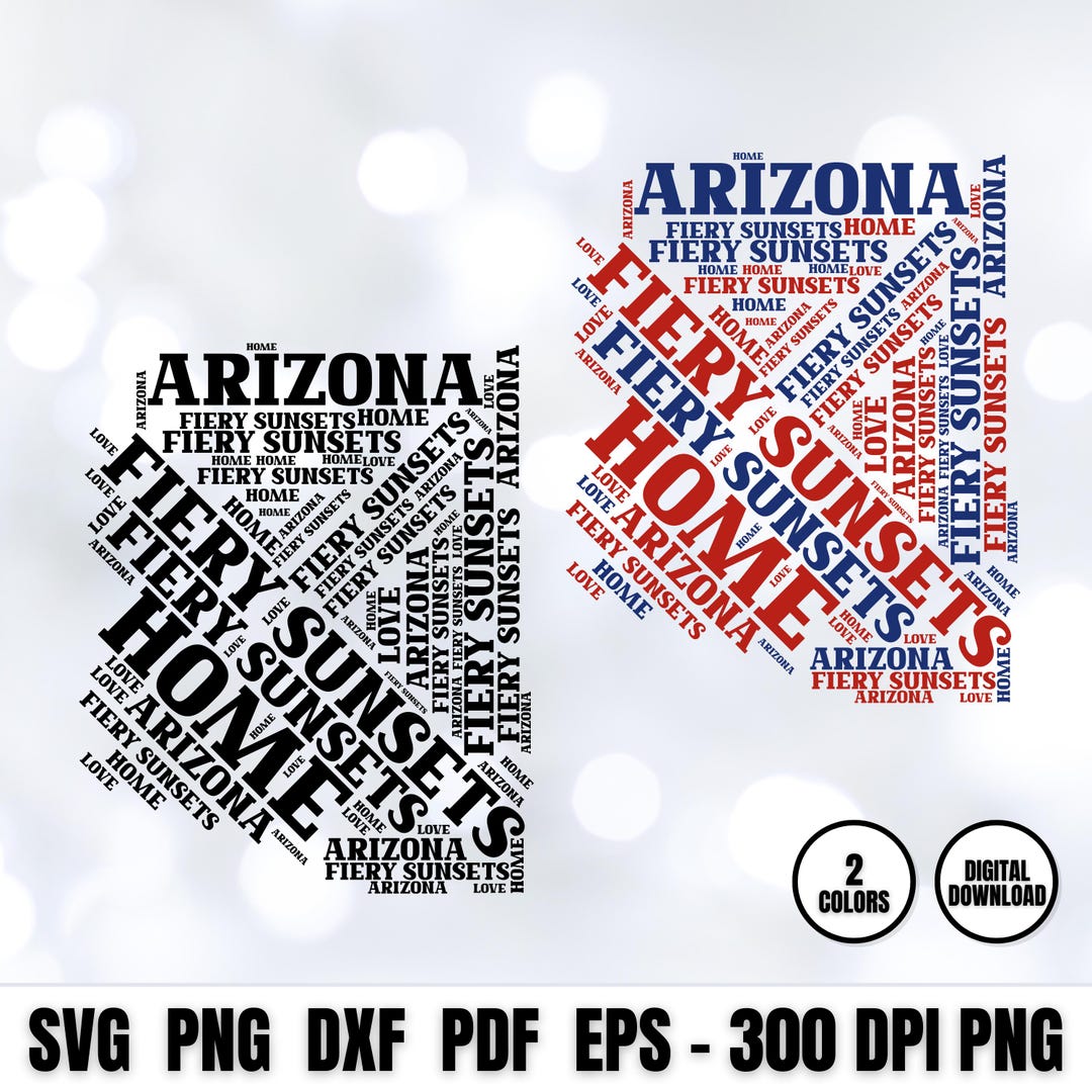 Arizona Word Art SVG, Arizona Map Clipart, Arizona Shirt Design ...