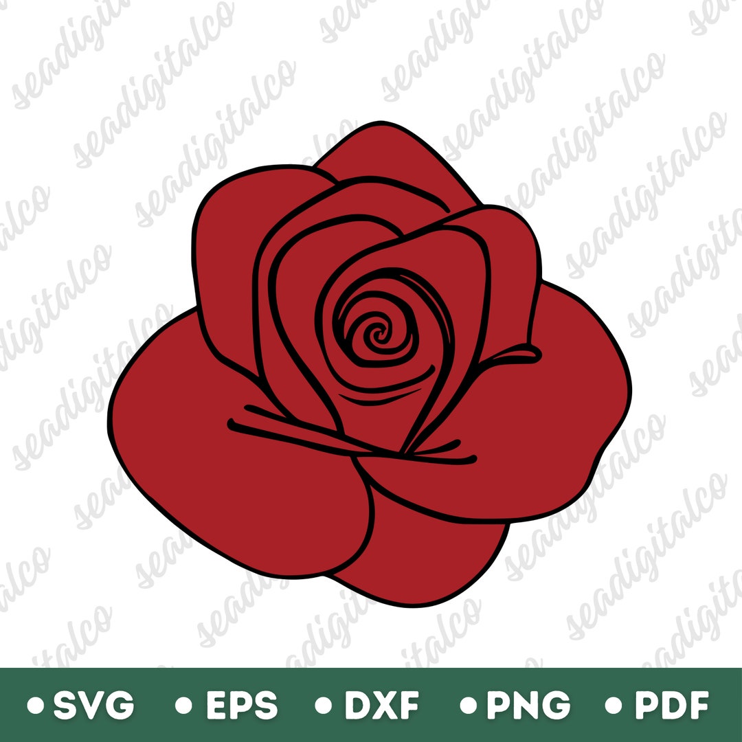 Rose SVG, Red Rose Svg, Rose Clipart Png, Flower Svg, Floral Svg, Cut ...