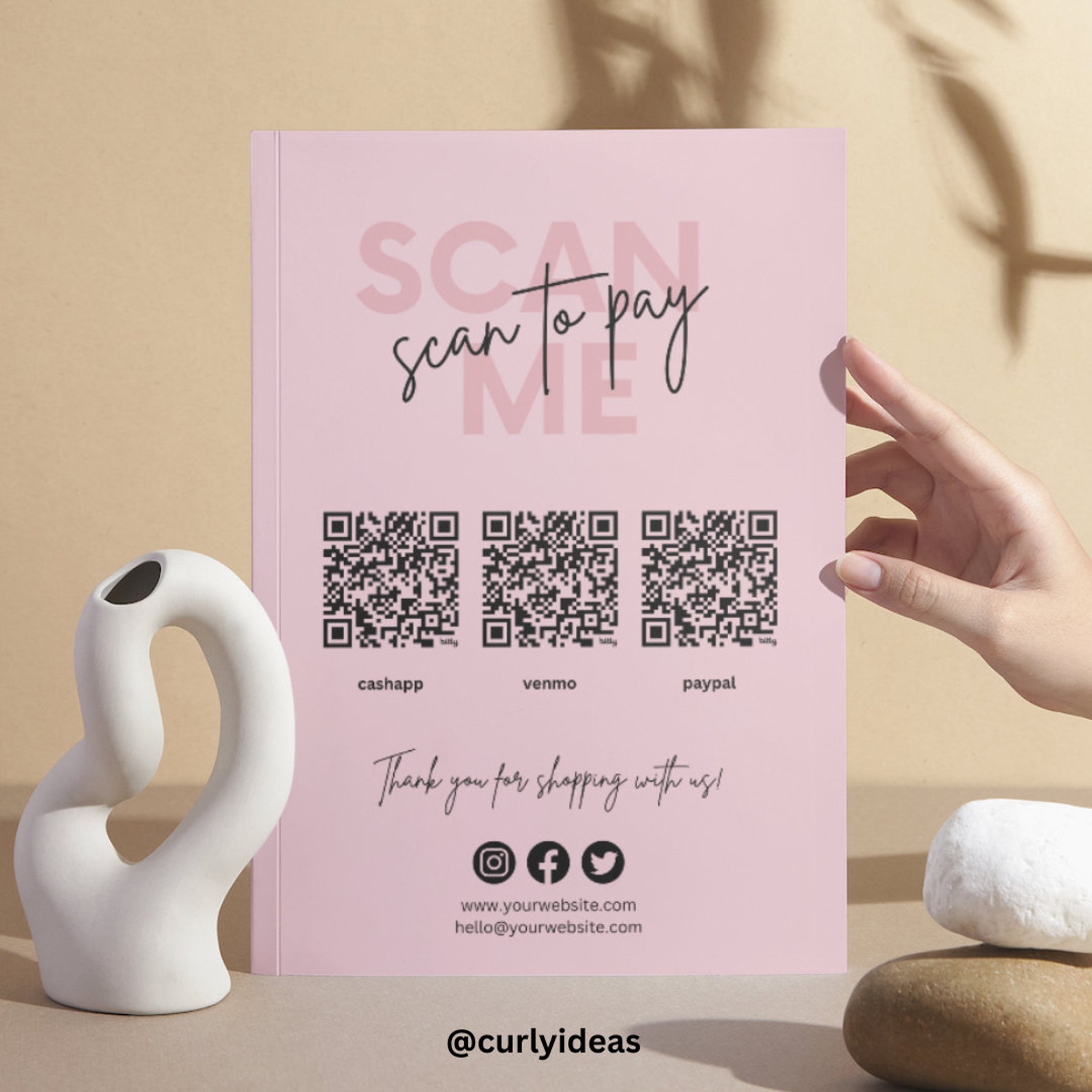 Scan to Pay Sign | QR Payment Sign | Editable and Printable Template ...