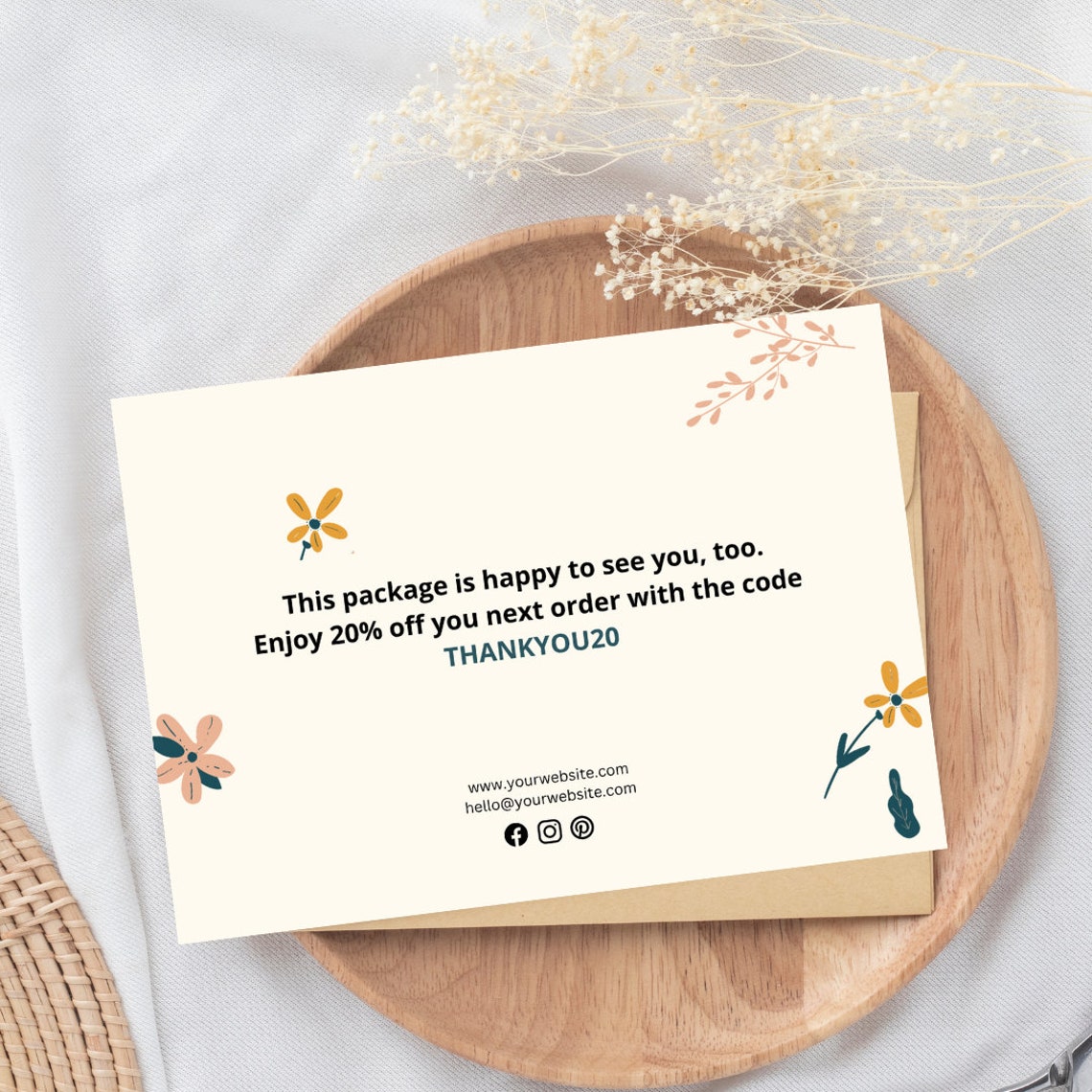 Thank You Card Business Thank You Card Template Printable Card by Curly ...