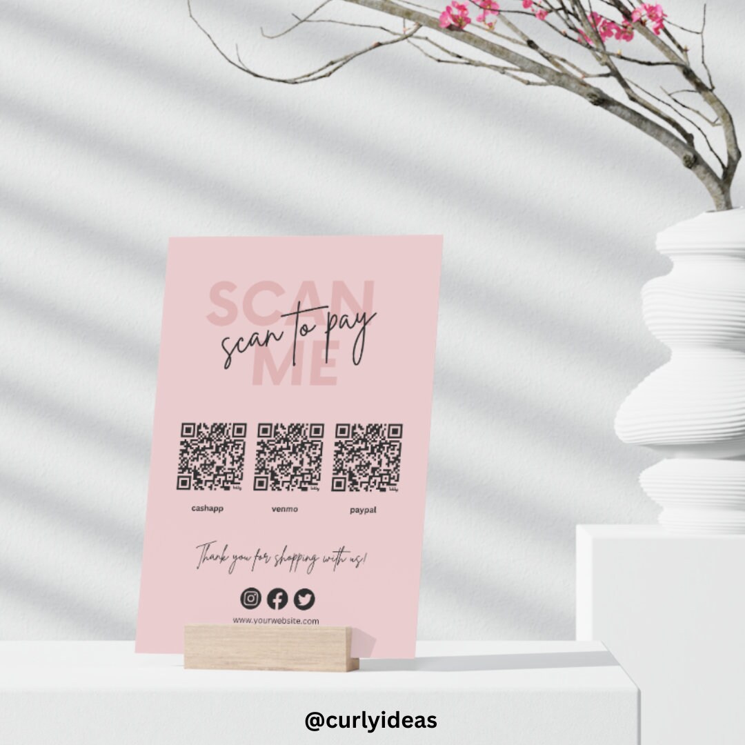 Scan to Pay Sign | QR Payment Sign | Editable and Printable Template ...