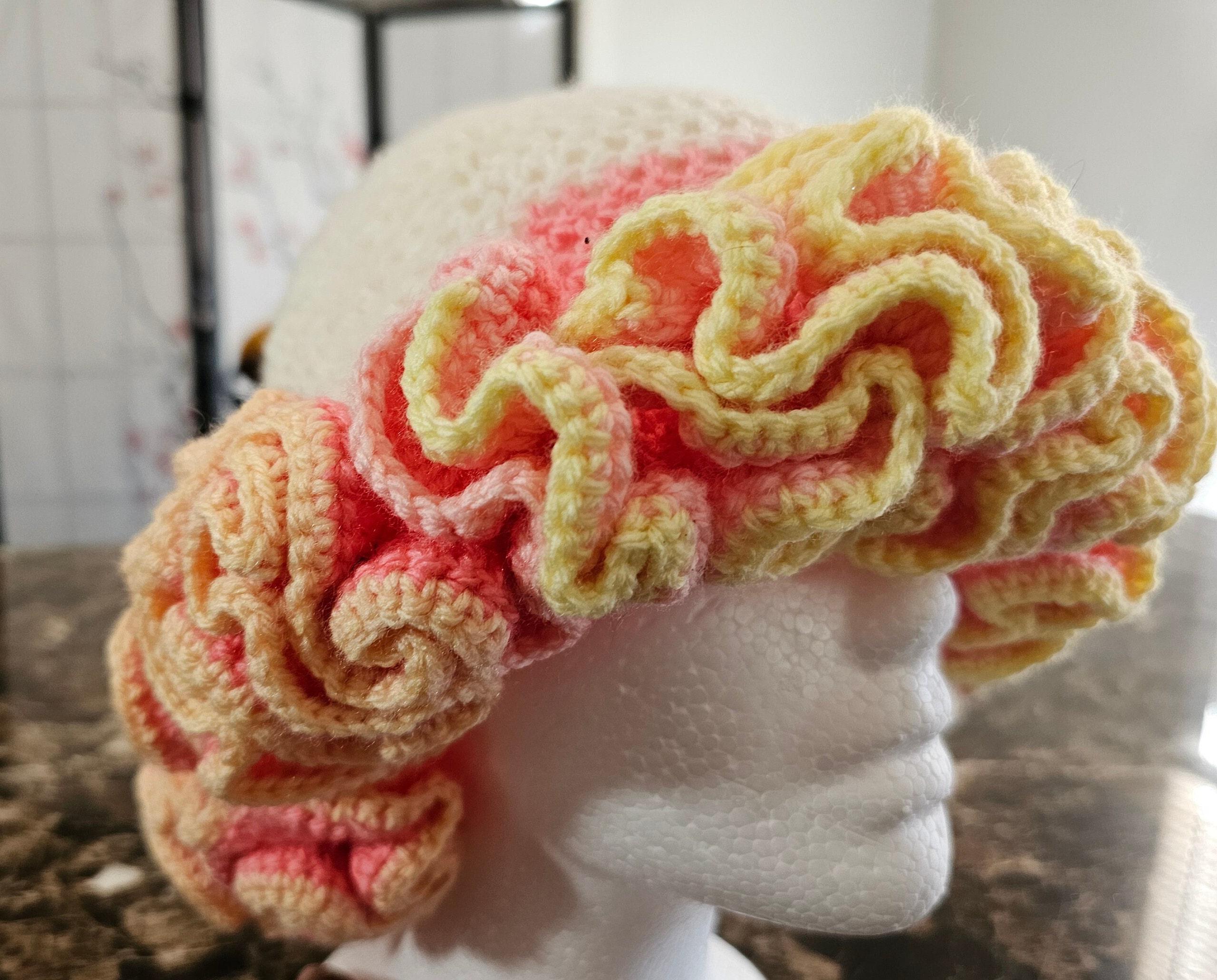 The Angelscraftsnfabrics Crochet Ruffle Beanie - Etsy