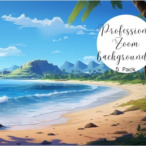 5 Pack Zoom Background, Beach Virtual Background, Zoom Meeting, Zoom ...