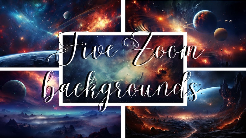 5 Pack Zoom Background, Outer Space Virtual Background, Zoom Meeting ...