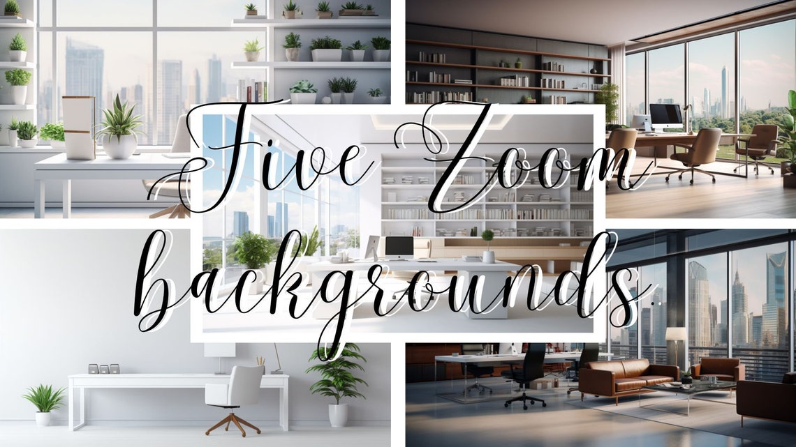 5 Pack Zoom Background, Professional Office Virtual Background, Zoom ...