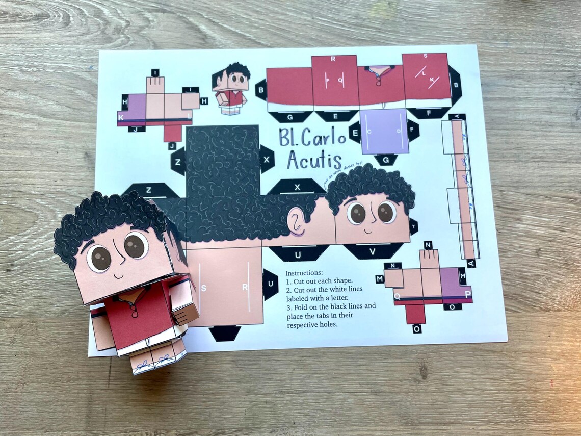 Bl. Carlo Acutis Paper Toy: DIY Catholic Saint Craft (PDF Pattern) - Etsy