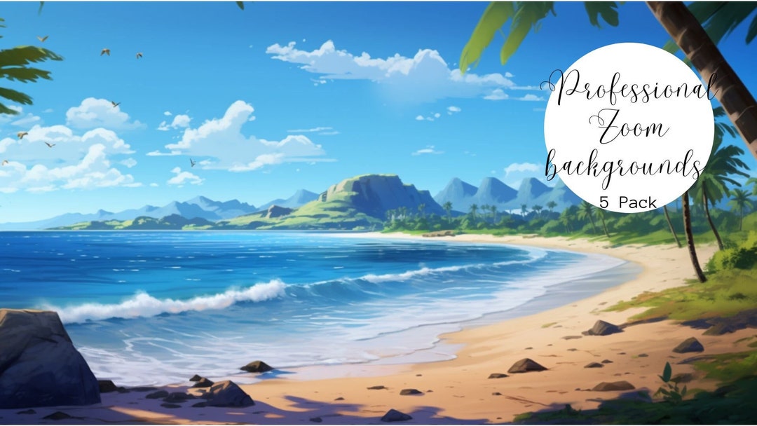 5 Pack Zoom Background, Beach Virtual Background, Zoom Meeting, Zoom ...