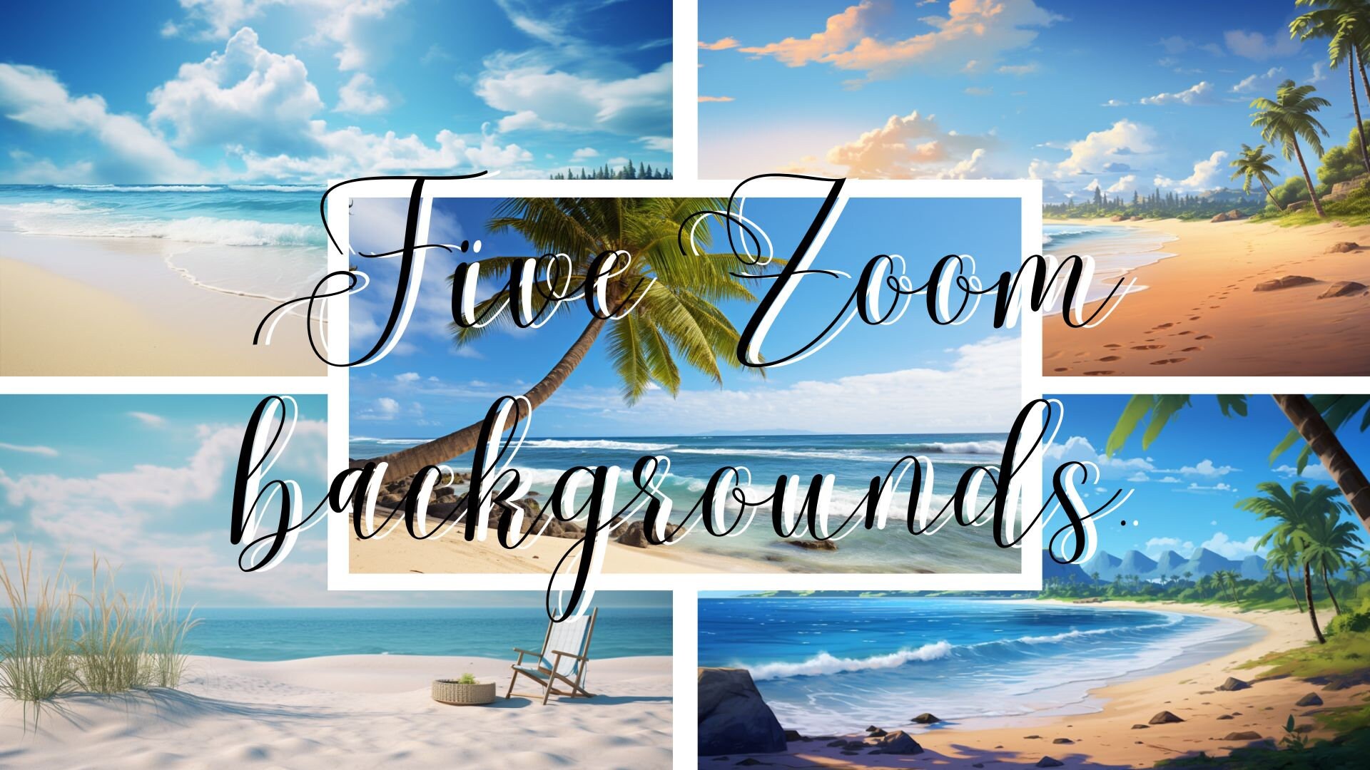 5 Pack Zoom Background, Beach Virtual Background, Zoom Meeting, Zoom ...