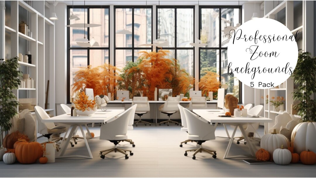 5 Pack Zoom Background, Fall Virtual Background, Zoom Meeting, Zoom ...