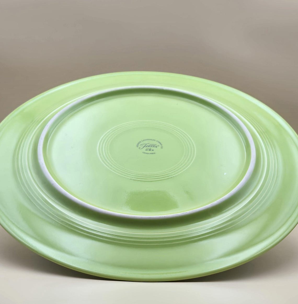 Fiesta Chartreuse Chip & Dip Set, Retired Fiesta Ware Homer Laughlin ...