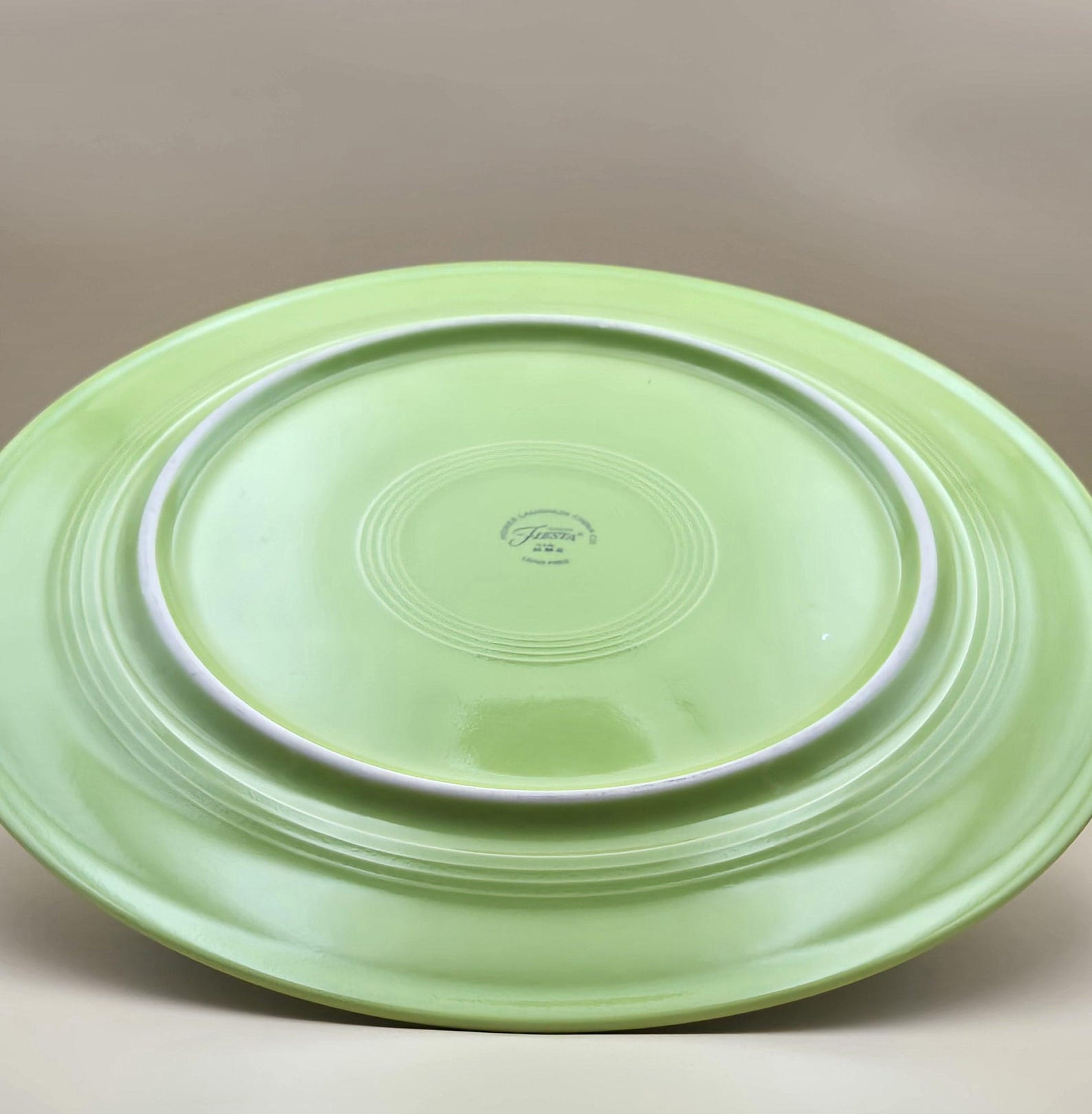 Fiesta Chartreuse Chip & Dip Set, Retired Fiesta Ware Homer Laughlin ...