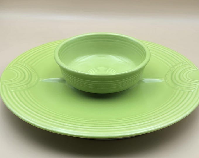Fiesta Chartreuse Chip & Dip Set, Retired Fiesta Ware Homer Laughlin ...