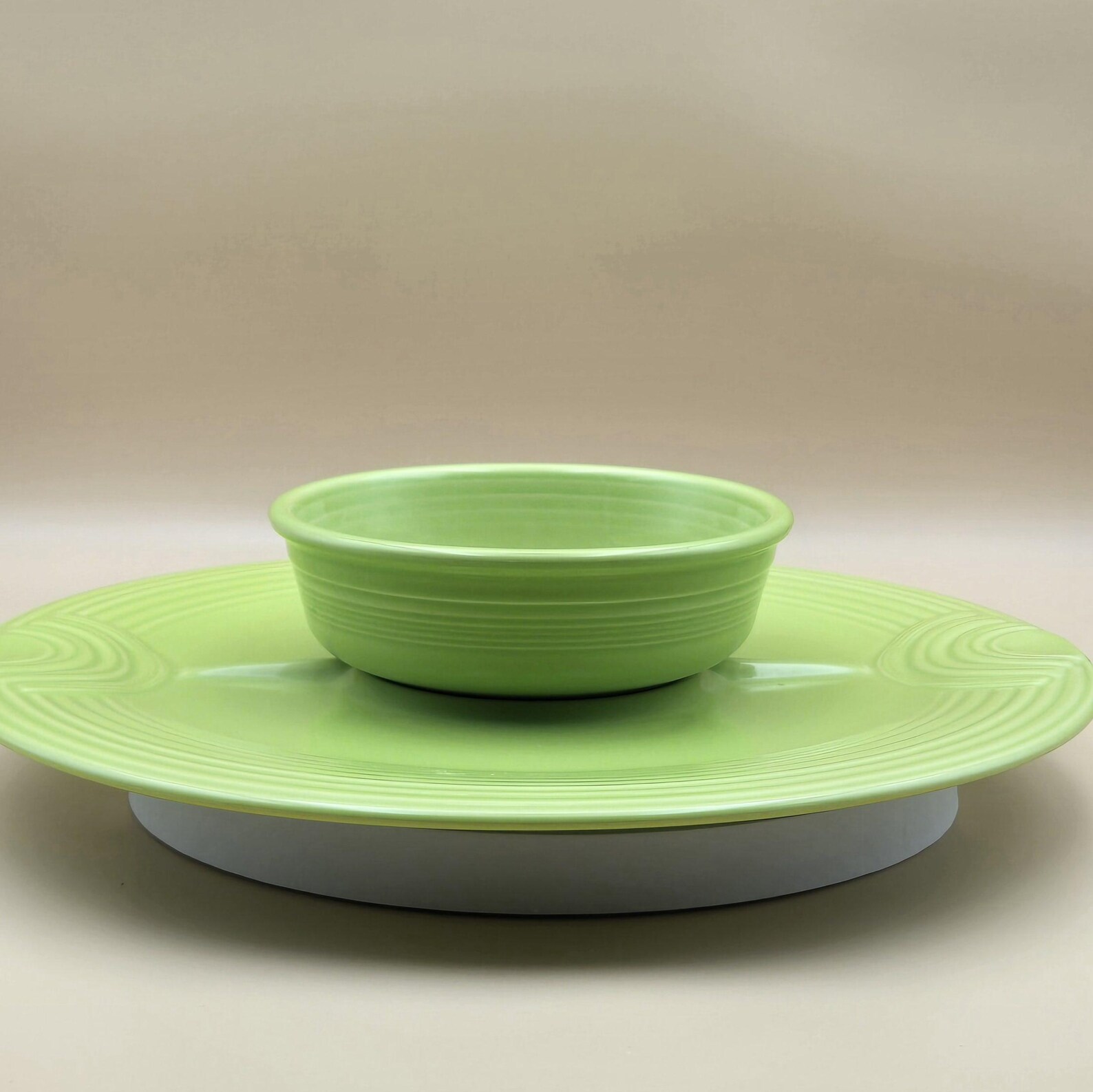 Fiesta Chartreuse Chip & Dip Set, Retired Fiesta Ware Homer Laughlin ...