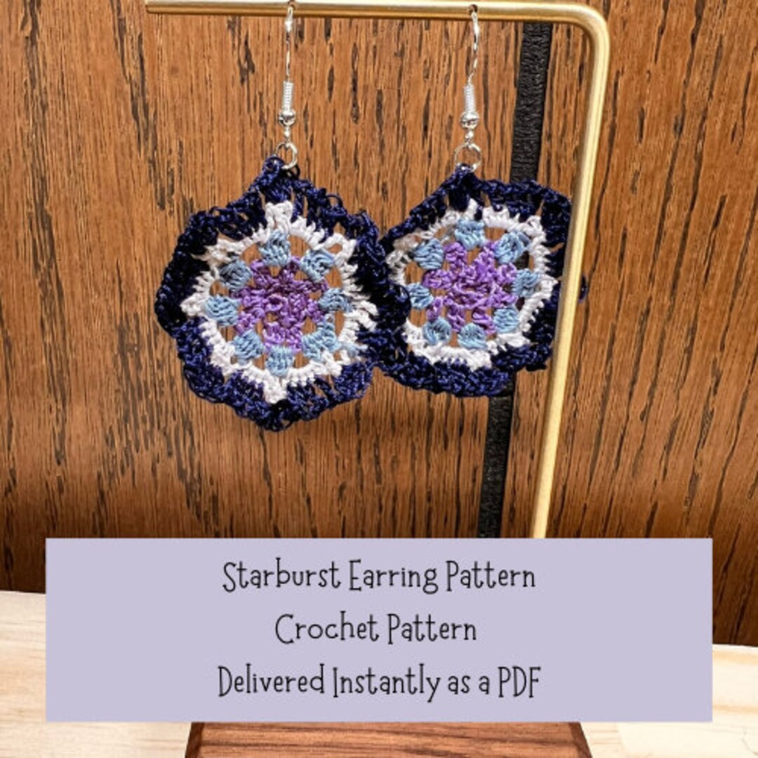 Boho Mandala Micro Crocheted Earring Pattern | Micro Crochet Pattern ...