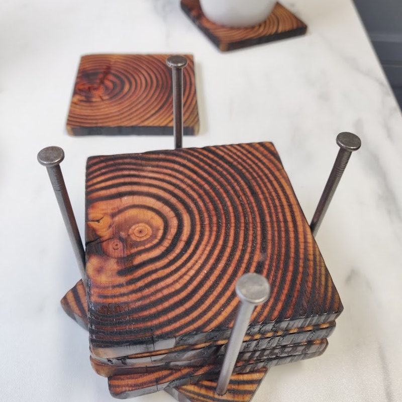 Wood Coaster Holder - Etsy