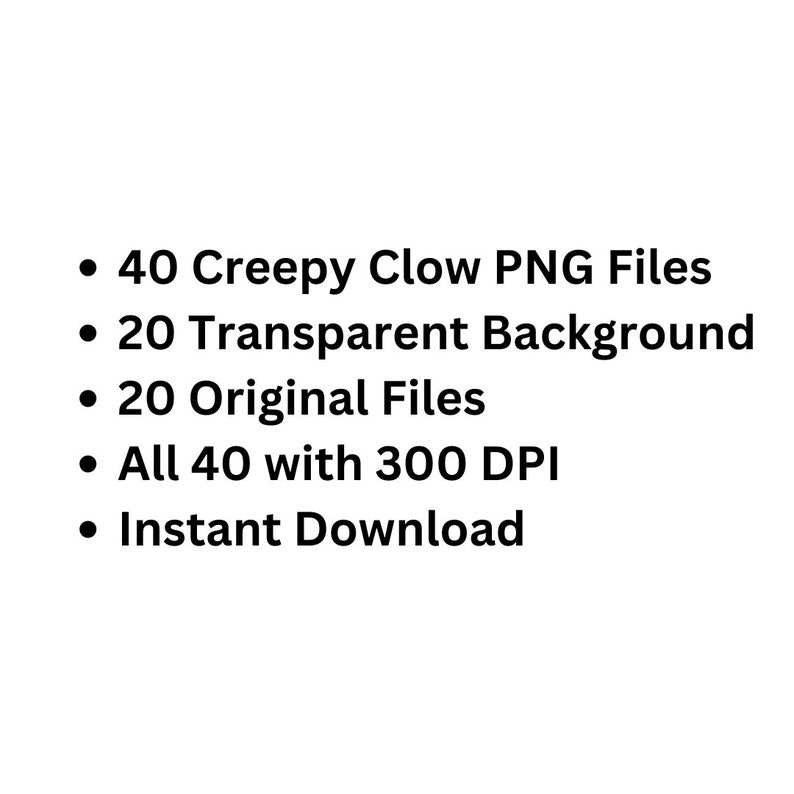 Scary Clowns Clipart Bundle 40 PNG Halloween Clown Images, Spooky ...