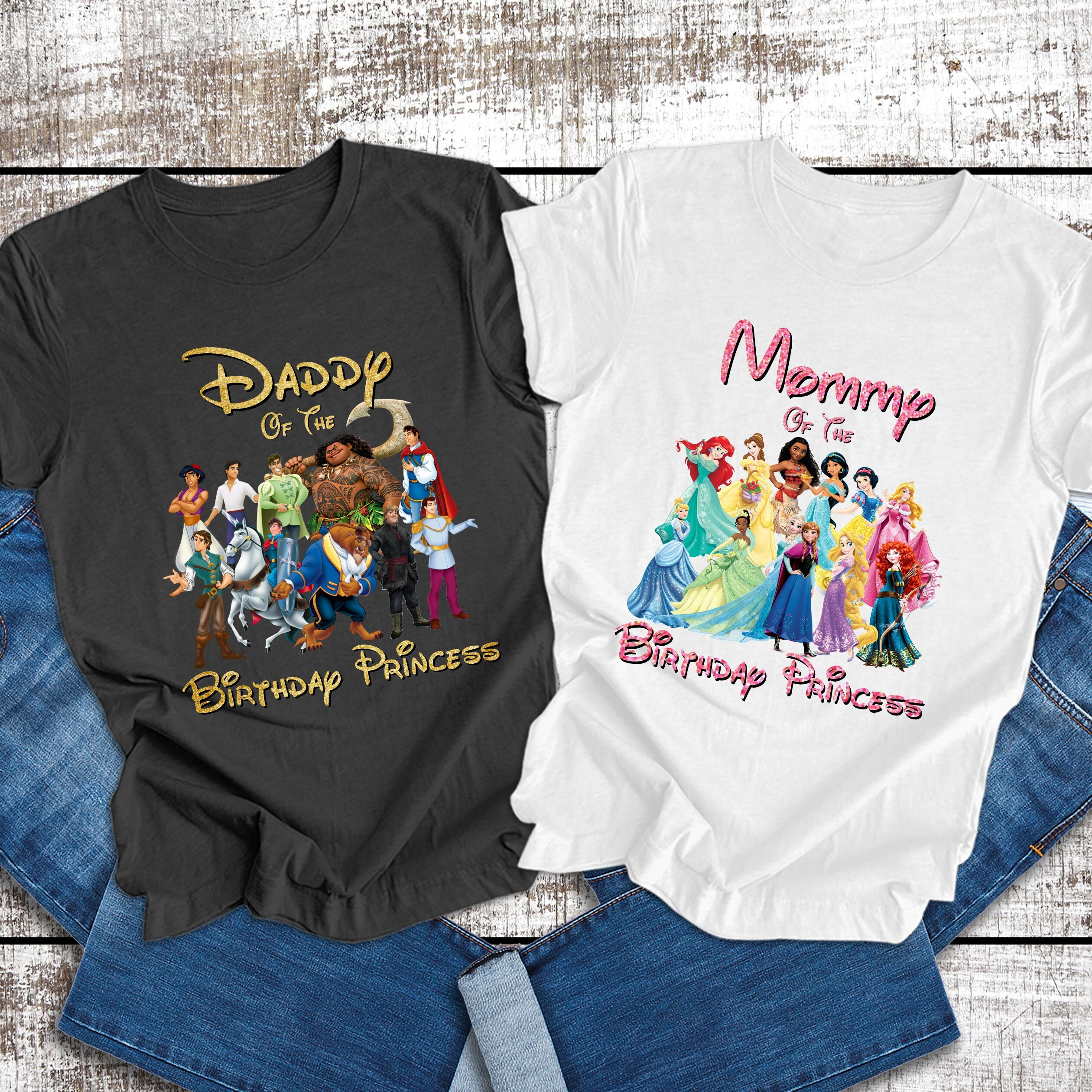 Disney Princess Birthday Shirt, Girl Birthday Shirt, Birthday Party Shirt, Family Birthday Shirt ...