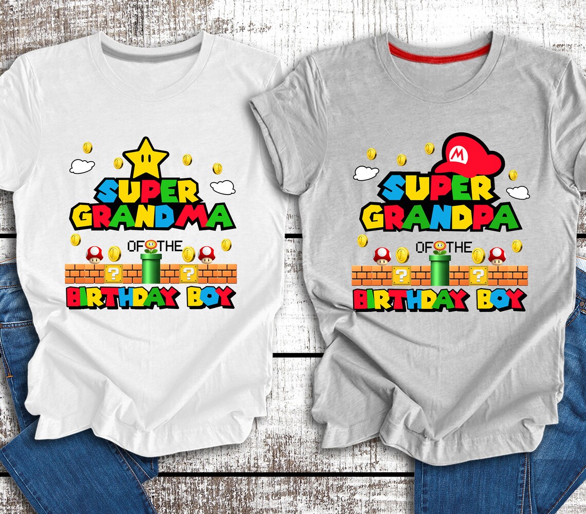 Personalized Super Mario Birthday Family Shirt, Super Mario Birthday ...