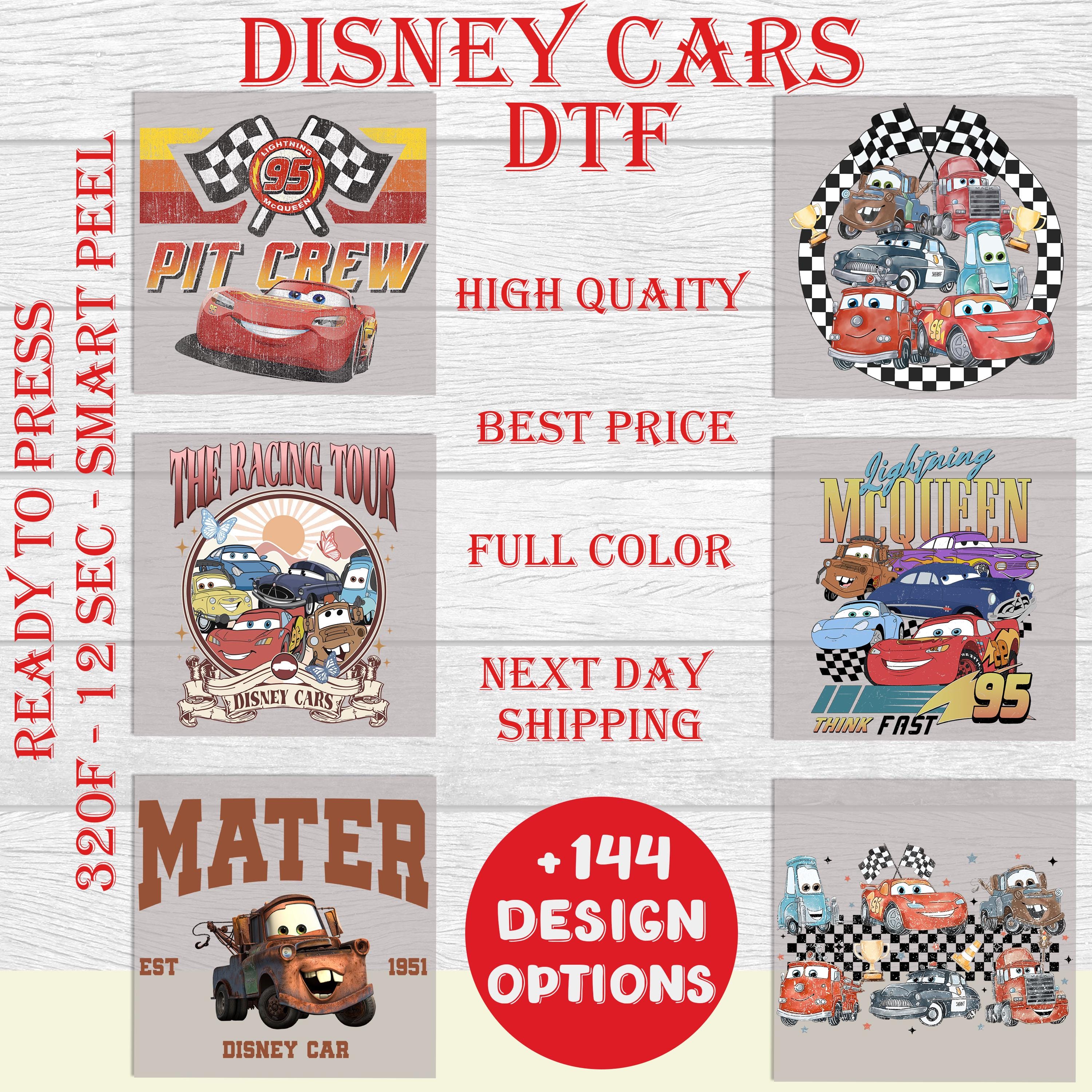 Cars DTF Transfers, Cars Heat Transfer, Disney Ready to Press, Disney ...