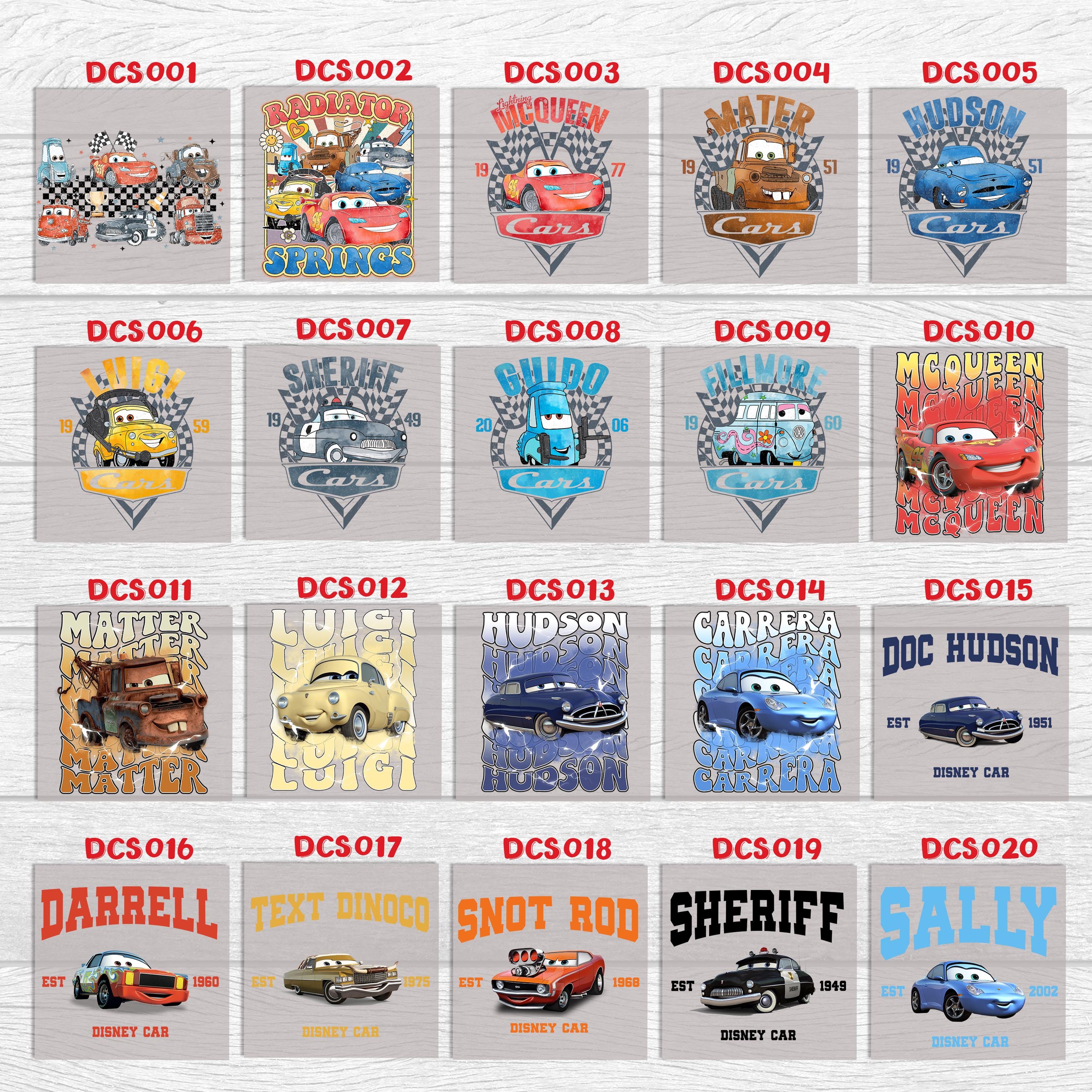 Cars DTF Transfers, Cars Movie Heat Transfer, Disney Ready to Press ...