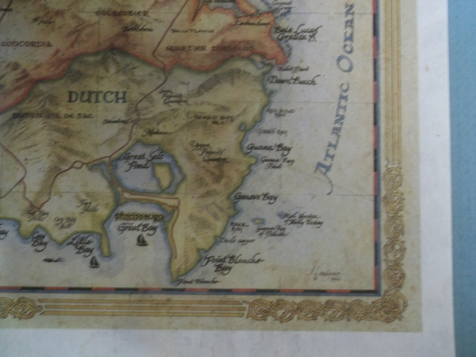 Vintage Paper Historic Map of St. Martin/st. Maarten by Greenwith ...