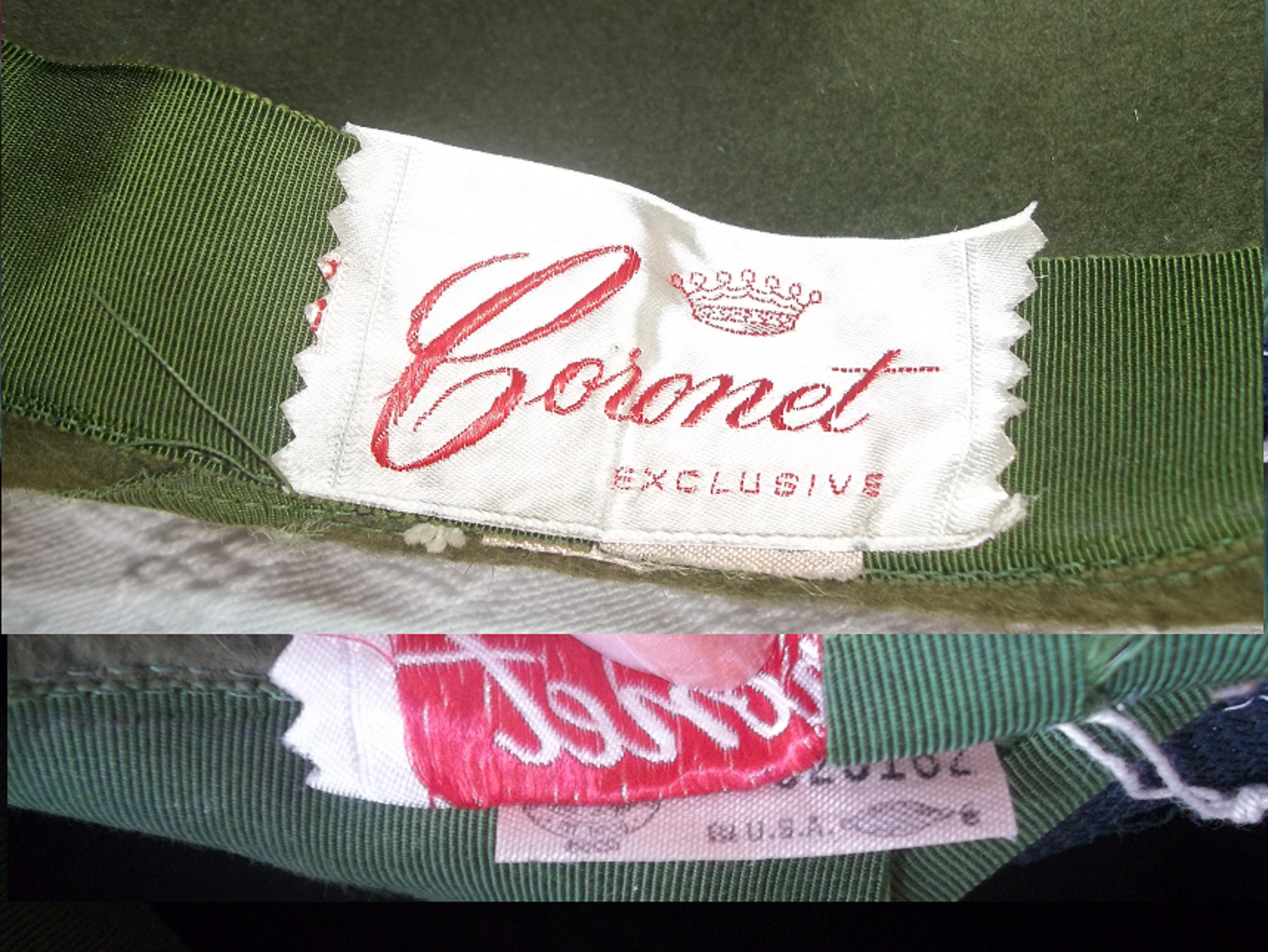 Vintage Olive Green Cloche Hat Coronet Exclusive Stamped - Etsy