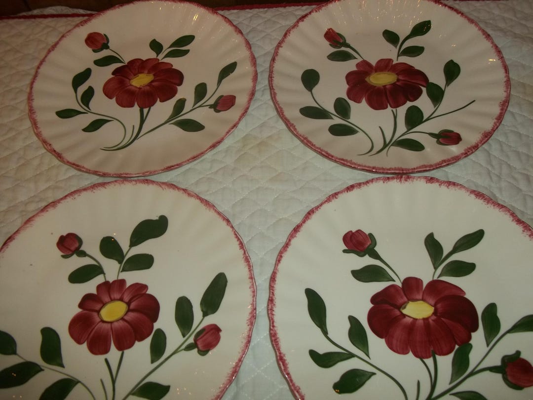Vintage 1950s Blue Ridge Southern Pottery Luncheon Plates - Nocturne ...