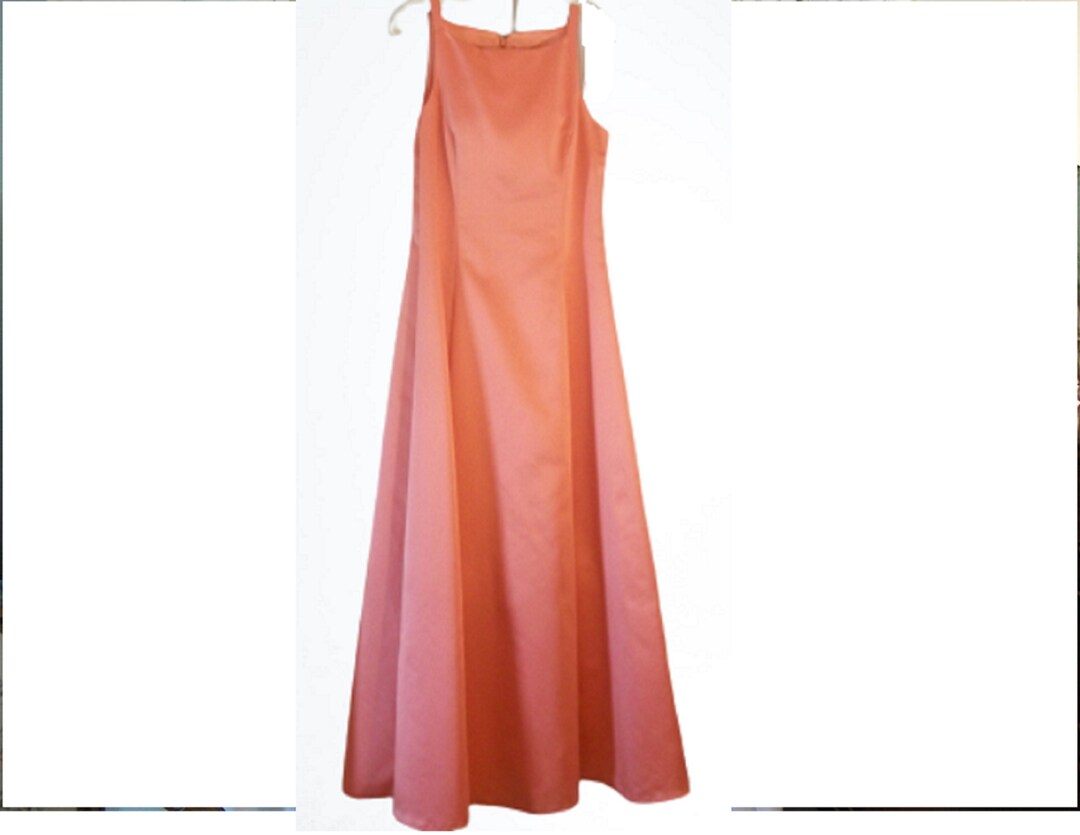 Michaelangelo Coral Pageant Dress Formal Long Silky Shine Size - Etsy