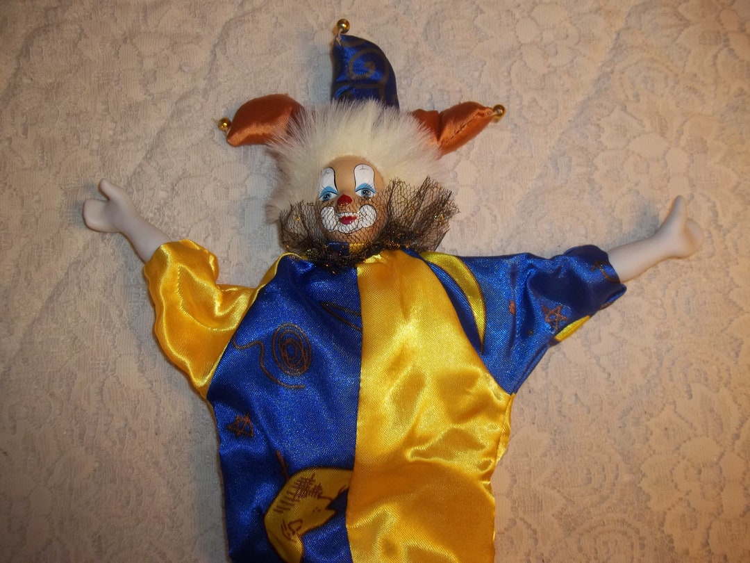 Collectible Fine Porcelain Clown Sun and Moon Jumpsuit Hand Crafted ...