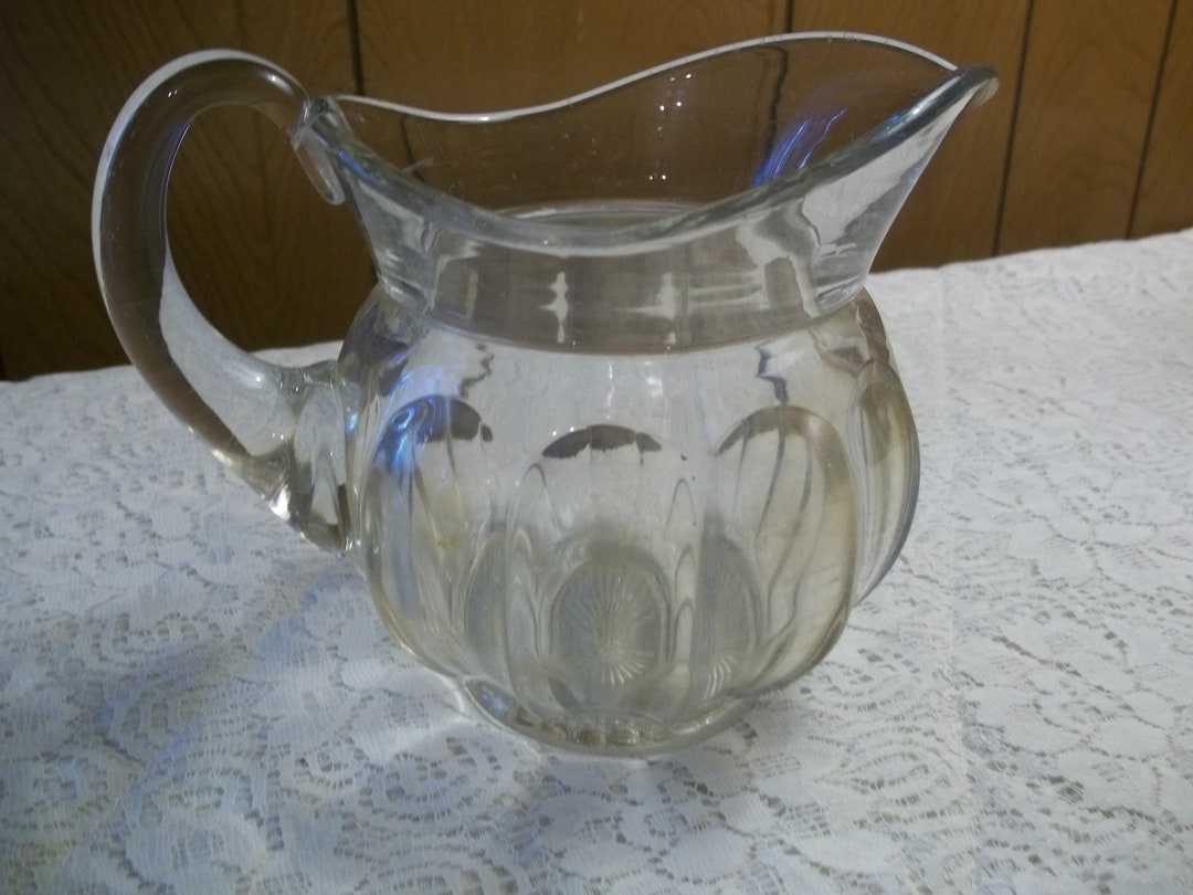 Vintage Heisey Glass Uranium Vaseline Pitcher - Glows Under Black Light ...