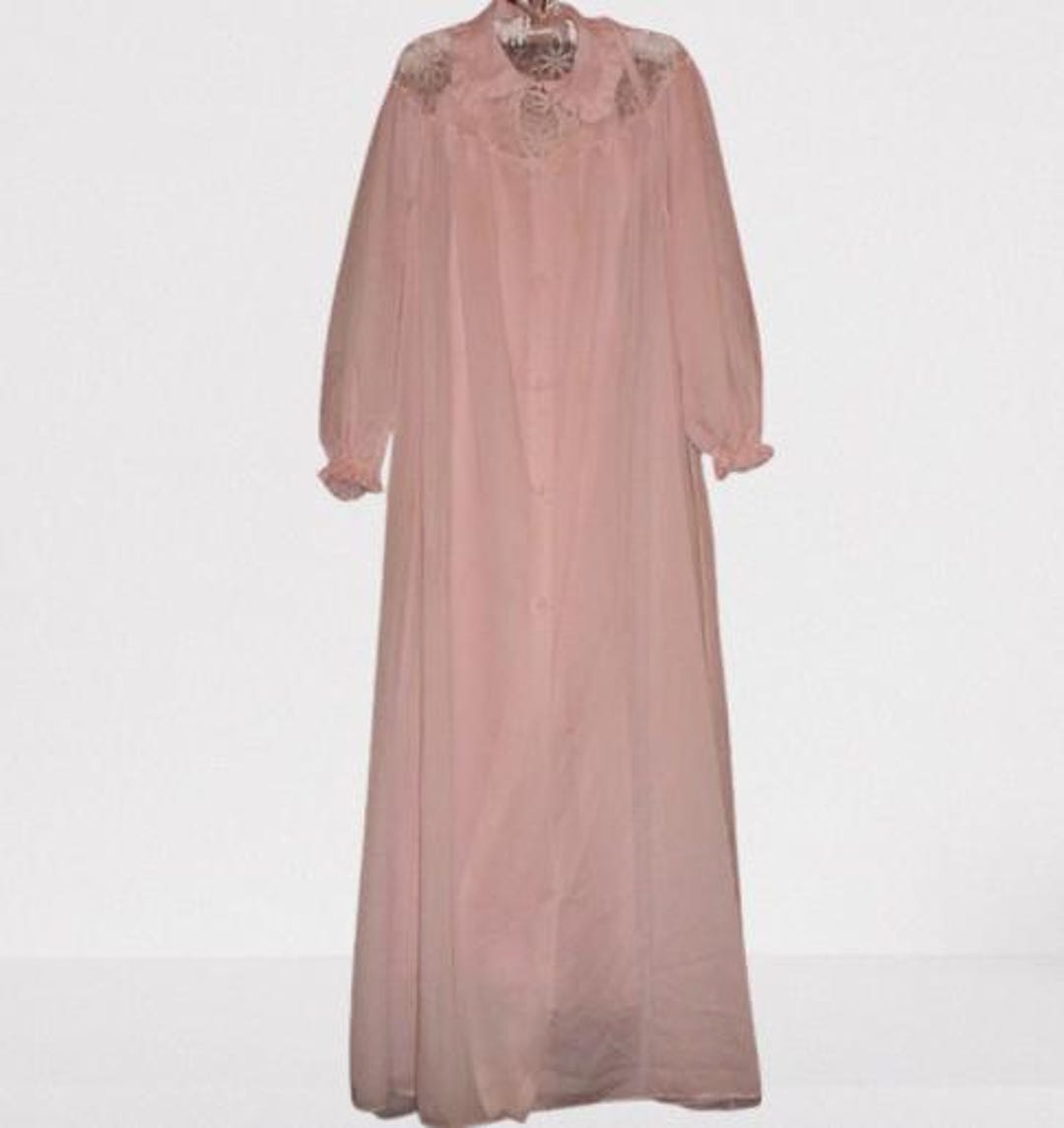 Vintage 1970s Annique Rosa Puleo Szule Pink Peignoir Nightgown Set ...
