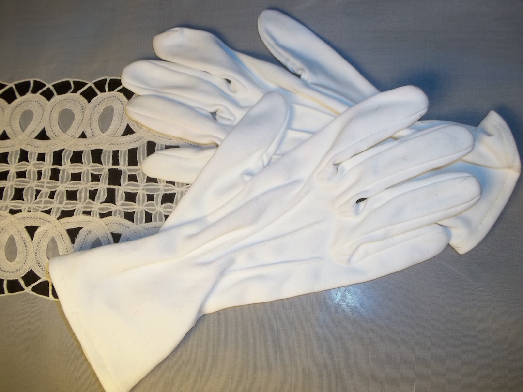 Vintage Unisex White Gloves Military Train Conductor Pall Bearer Parade ...