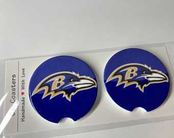 Baltimore Ravens Ceramic Car Coaster Set of 2, Baltimore Ravens Car ...