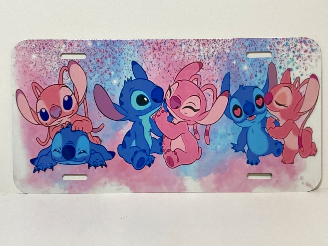 Stitch and Angel License Plate - Etsy