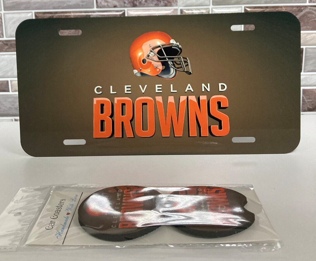 Cleveland Browns License Plate With Car Coasters - Etsy