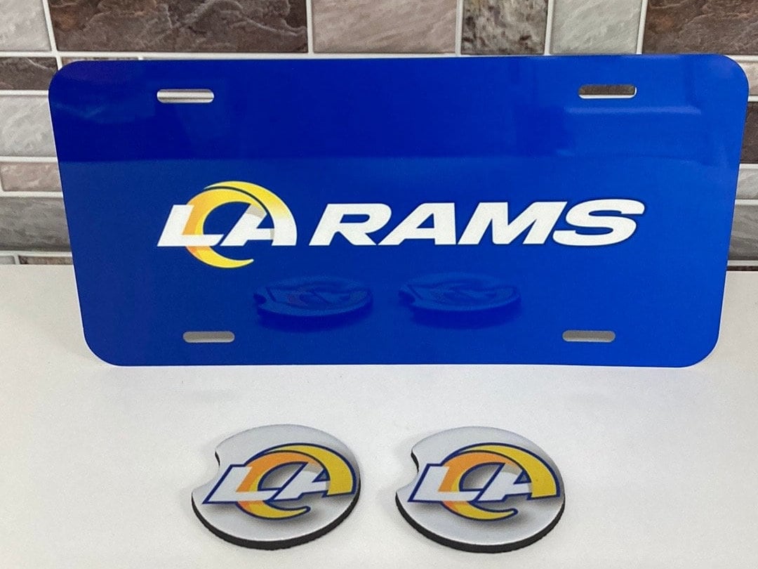 LA Rams License Plate With Car Coasters - Etsy