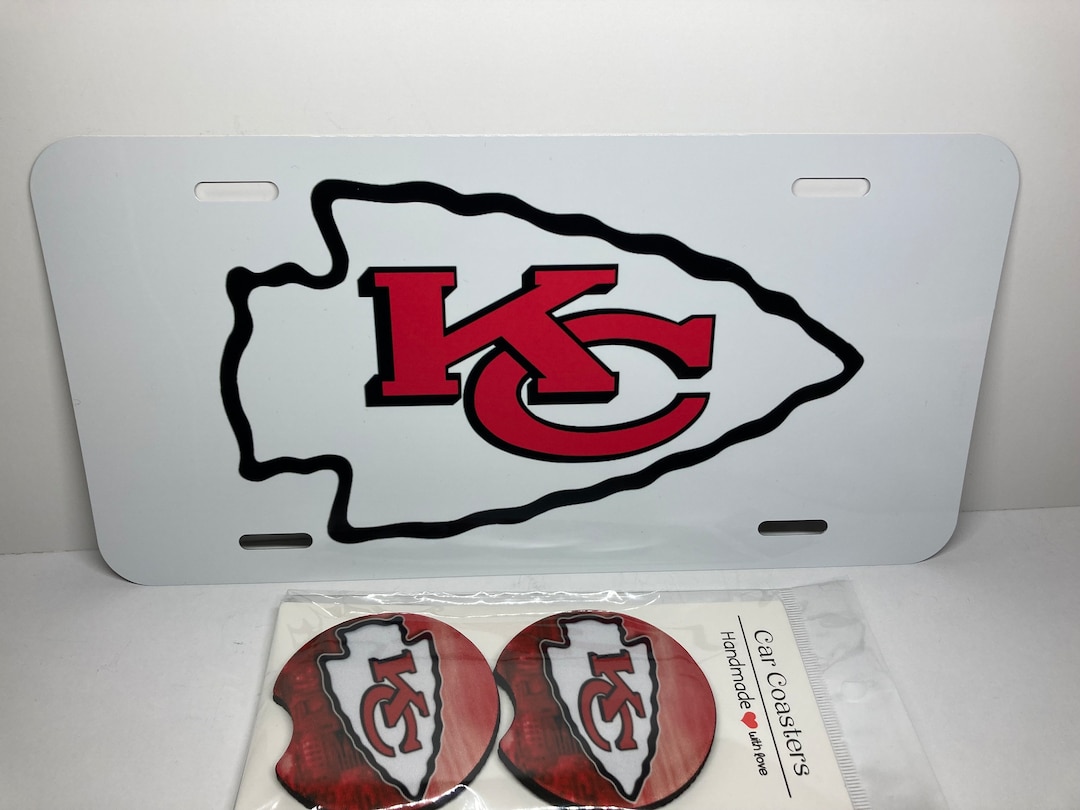 Kansas City Chiefs License Plate With Car Coasters - Etsy