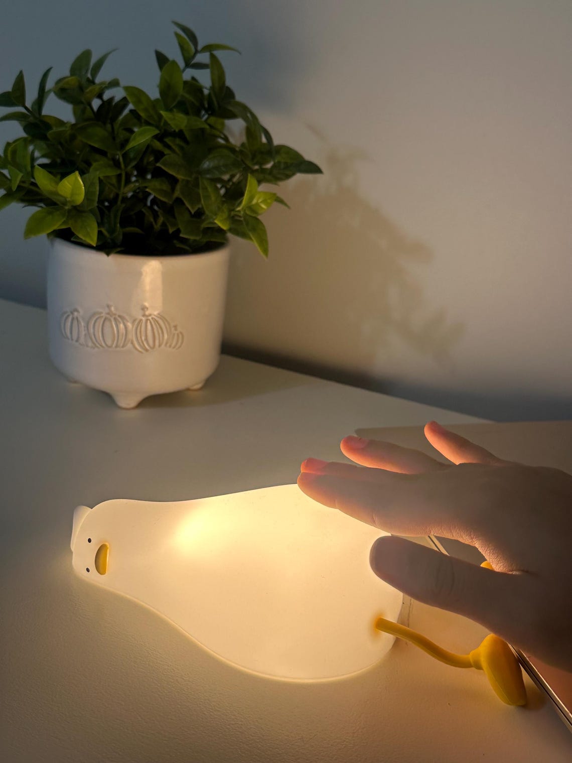 Adorable Duck Night Light Rechargeable Silicone Lamp With Dimmable ...
