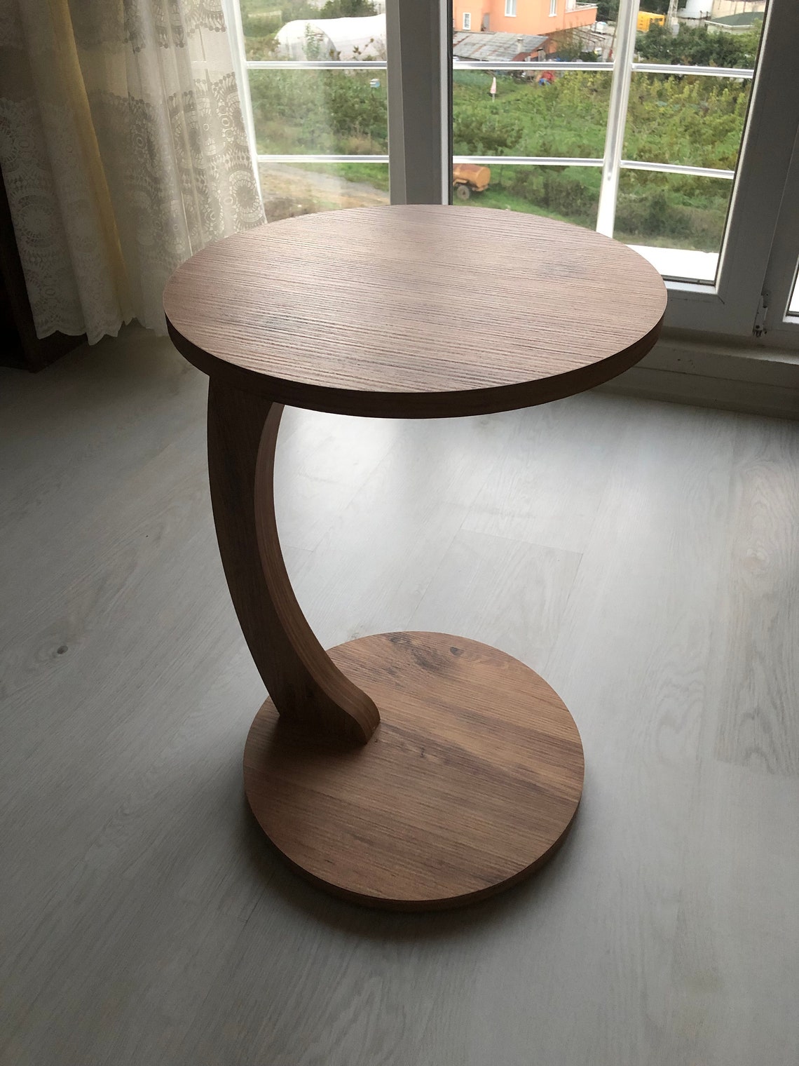 C Table for Sofa, Wooden Side Table, Sofa Side Table, Round Coffee ...