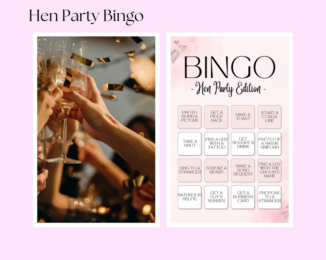 Hen Party Bingo Card - Etsy