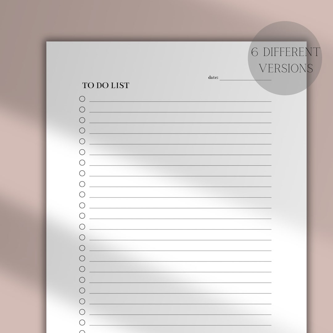 To-do-list Notebookto-do-list Printable Minimaldaily To-do ...