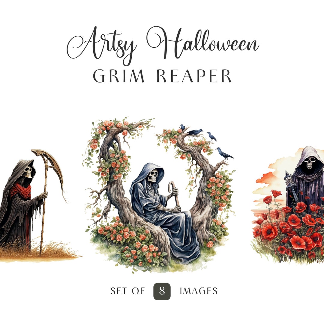 Artsy Halloween Clip Art Creative Halloween Grim Reaper - Etsy