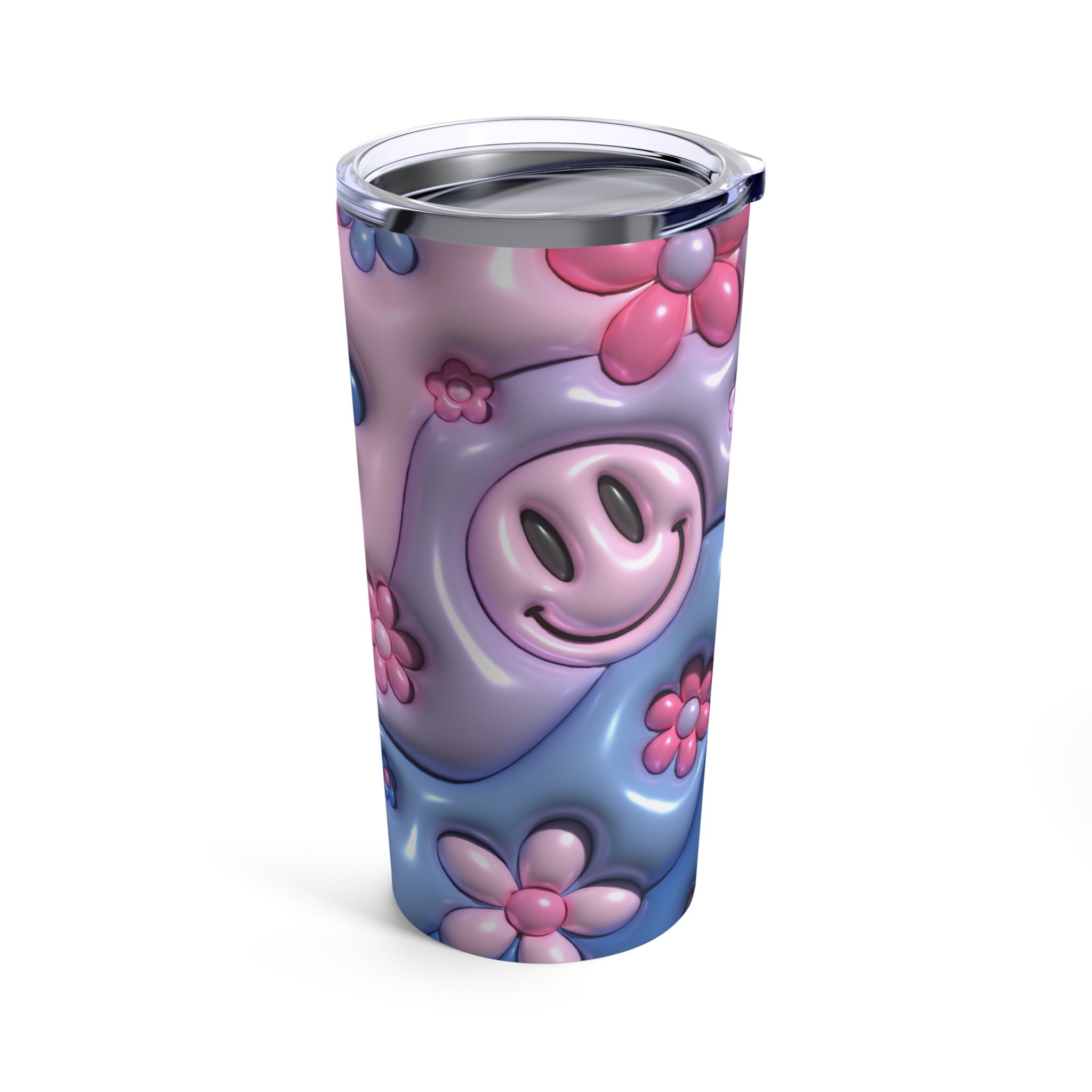Smiley Face Tumbler 20oz, 3D Inflated Retro Tumbler, 20oz Skinny ...