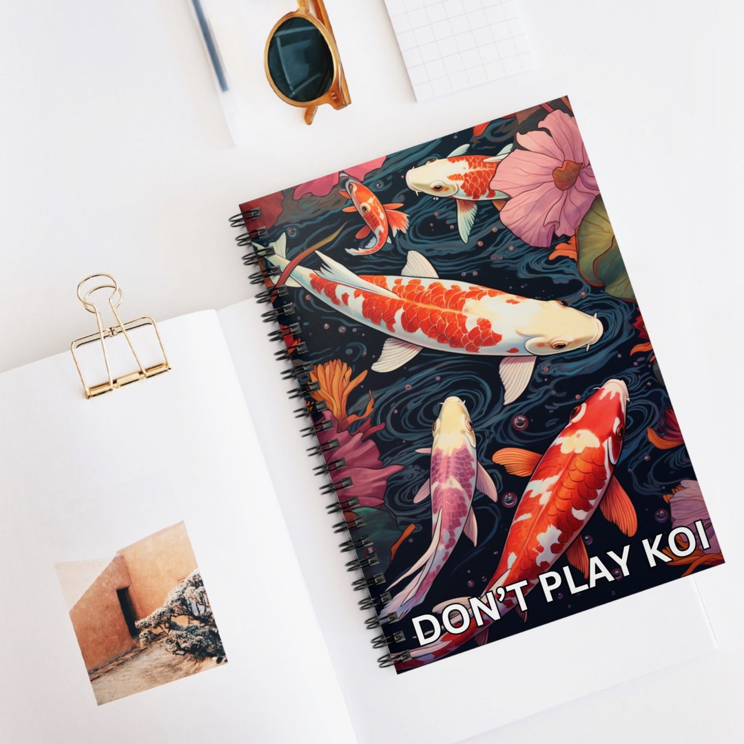 Koi Fish Ruled Line Spiral Notebook, Cute Journal Notebook , School ...