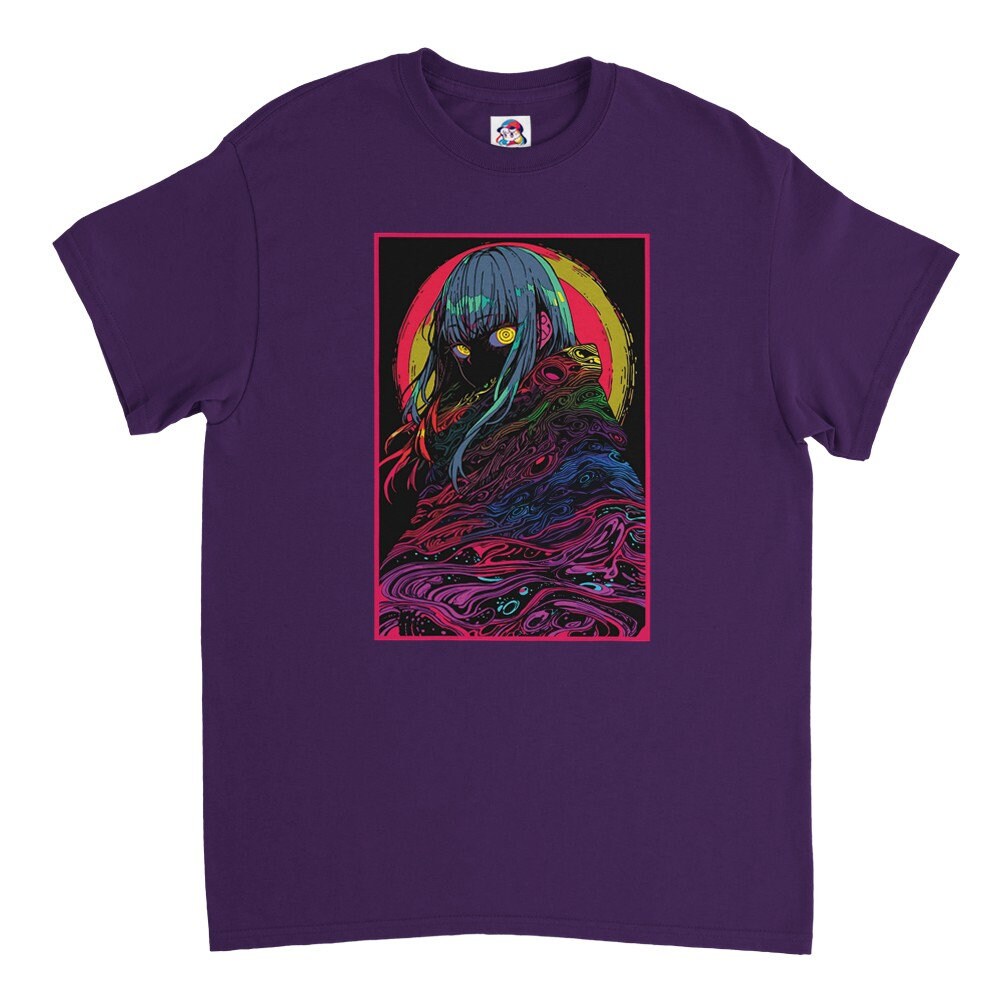 Psychedelic Weirdcore Anime Girl T-shirt Manga Aesthetic Trippy Alt ...